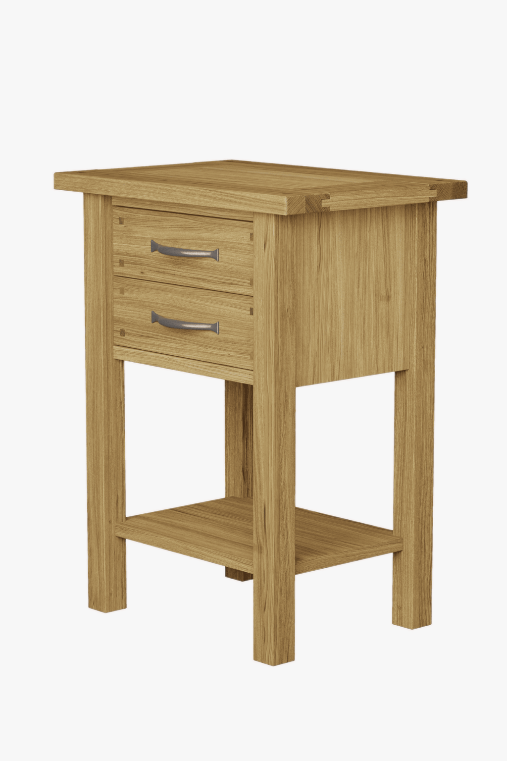 Milton 2 Drawer Side Table (Oak) – Qualita Ltd