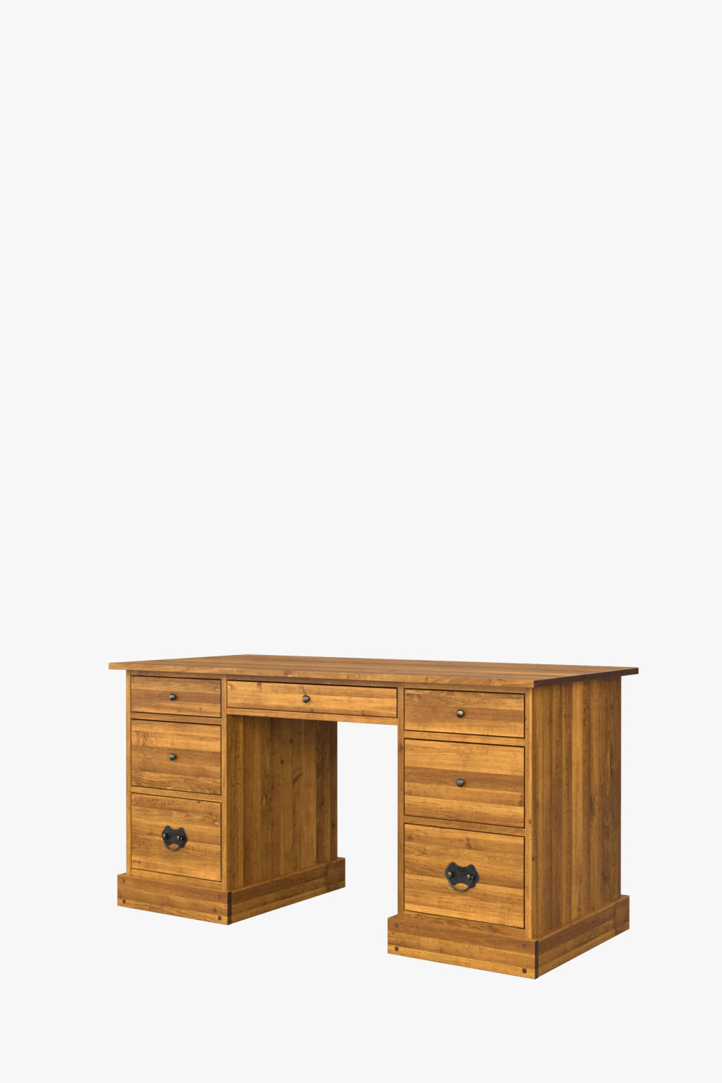 Garrat 7 Drawer Desk (Honey) – Qualita Ltd