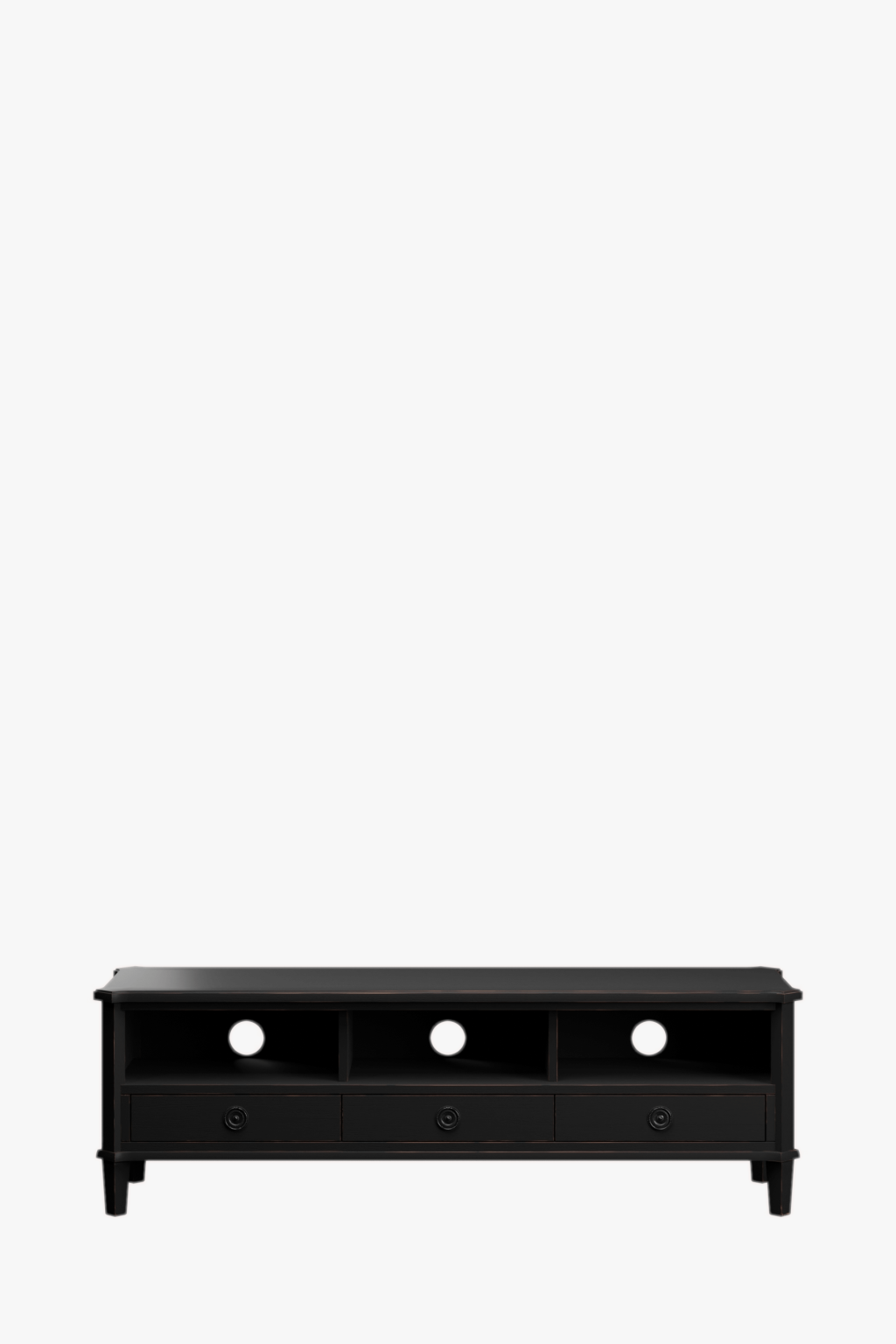 Henshaw 3 Drawer Wide TV Unit (Black) – Qualita Ltd