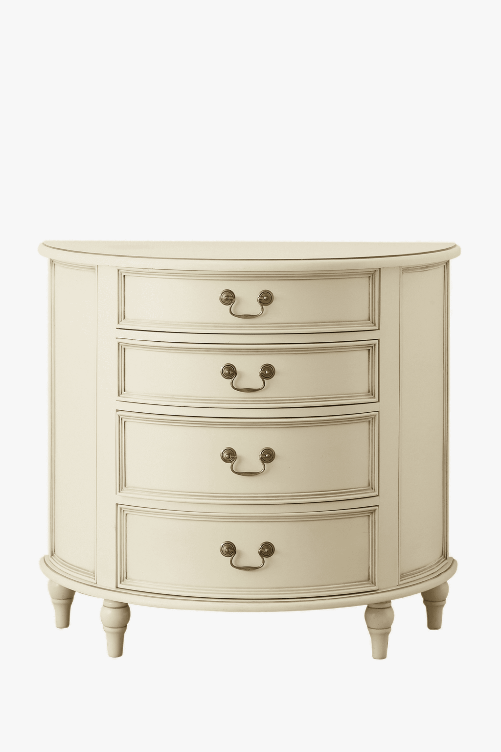Clifton 4 Drawer Half Moon Chest (Ivory) – Qualita Ltd