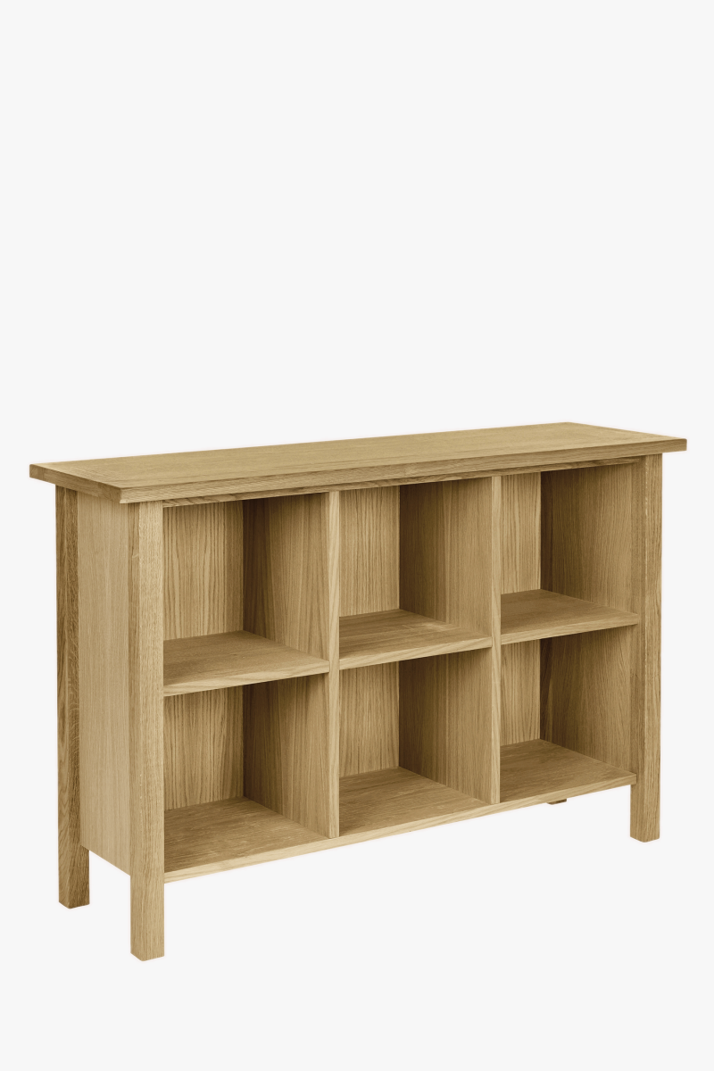 Milton Low Bookcase (Oak) – Qualita Ltd