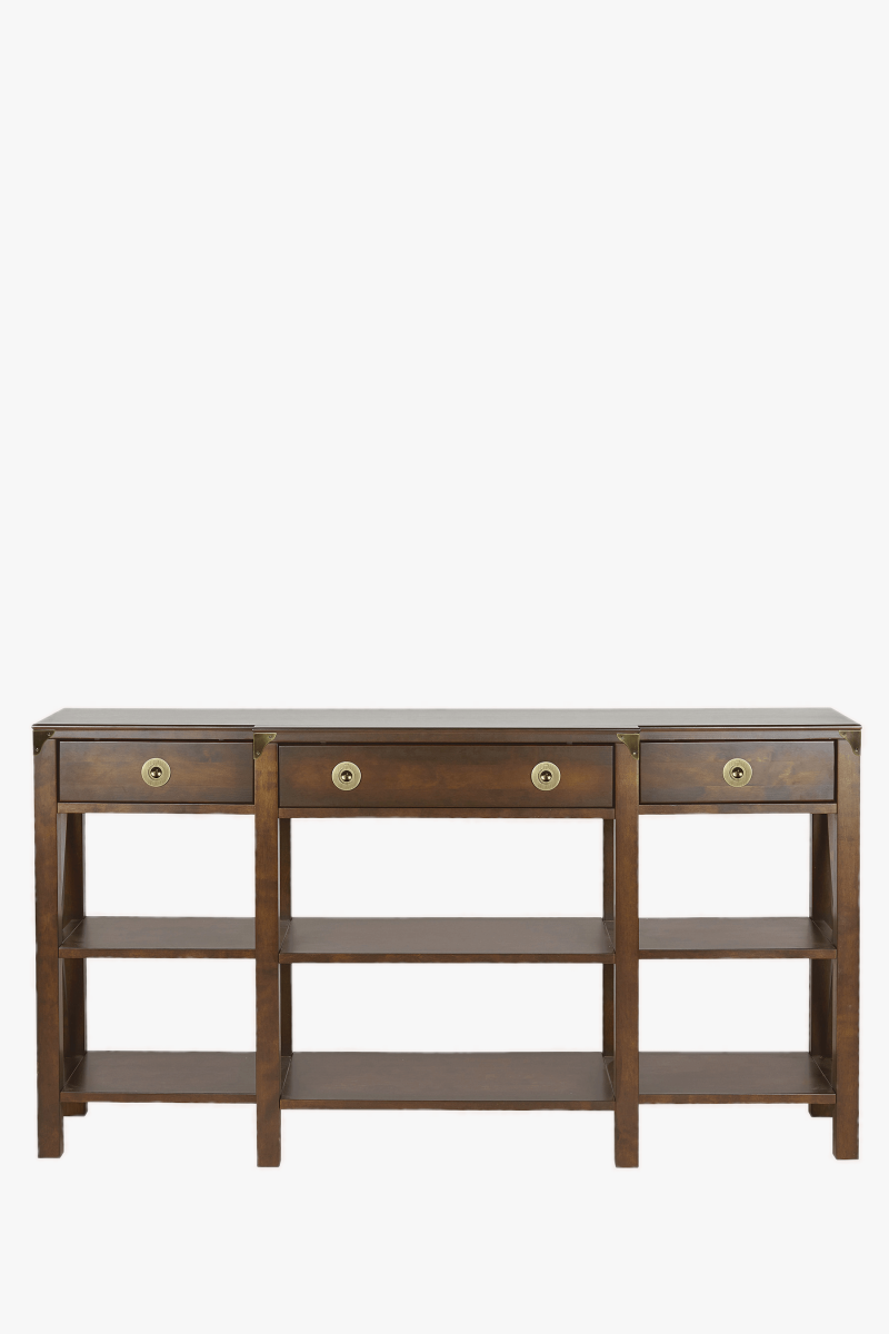 Balmoral 3 Drawer Triple Console Table (Dark Chestnut) – Qualita Ltd