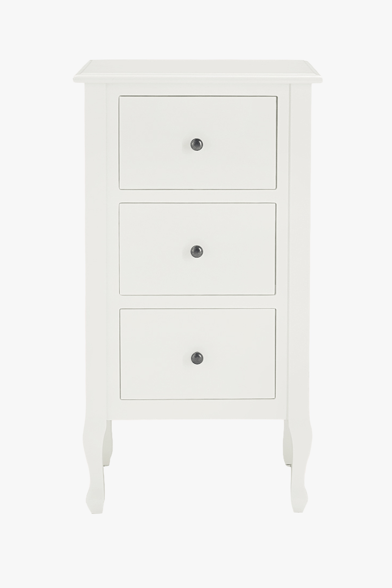 Rosalind 3 Drawer Tall Chest (Cotton White) – Qualita Ltd