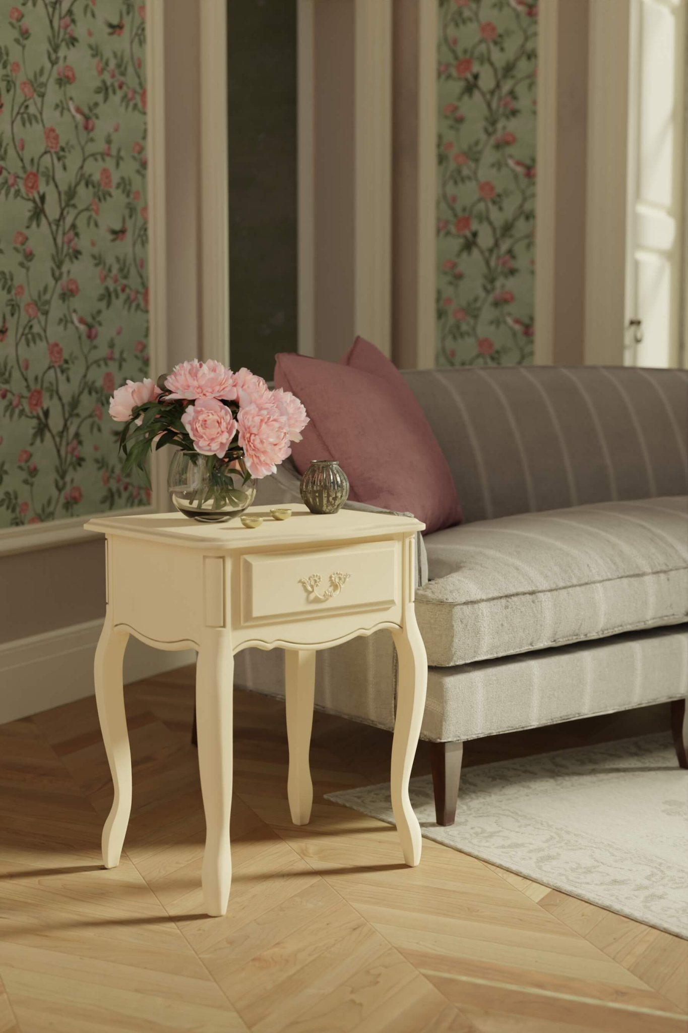 Provencale 1 Drawer Side Table (Ivory) – Qualita Ltd