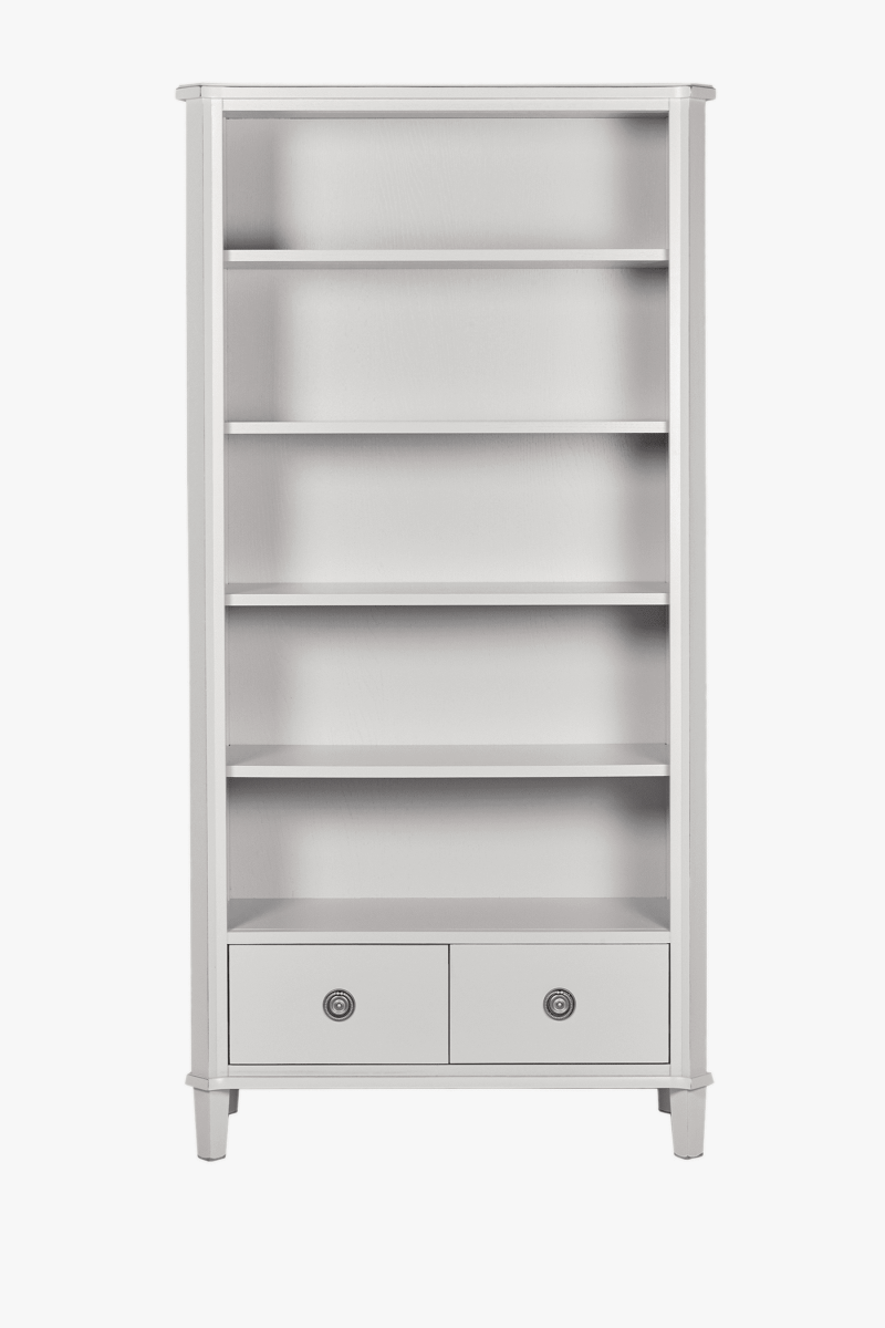 Henshaw 2 Drawer Single Bookcase (Pale Steel) – Qualita Ltd