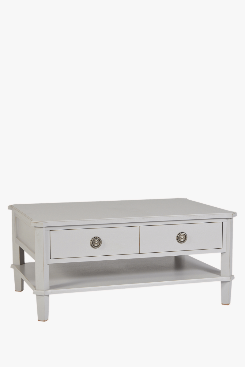Henshaw 2 Drawer Coffee Table (Pale Steel) – Qualita Ltd
