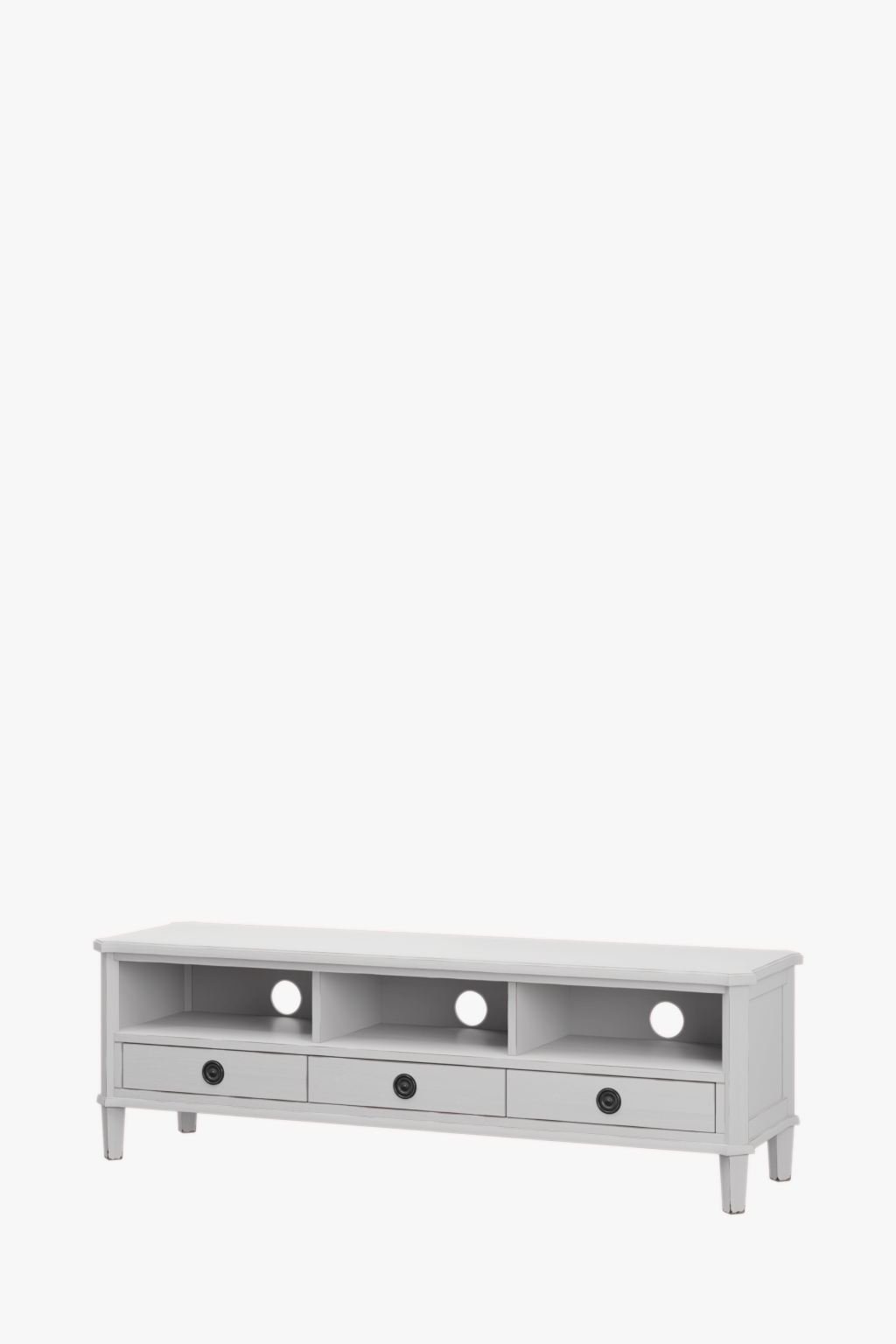 Henshaw 3 Drawer Wide TV Unit (Pale Steel) – Qualita Ltd