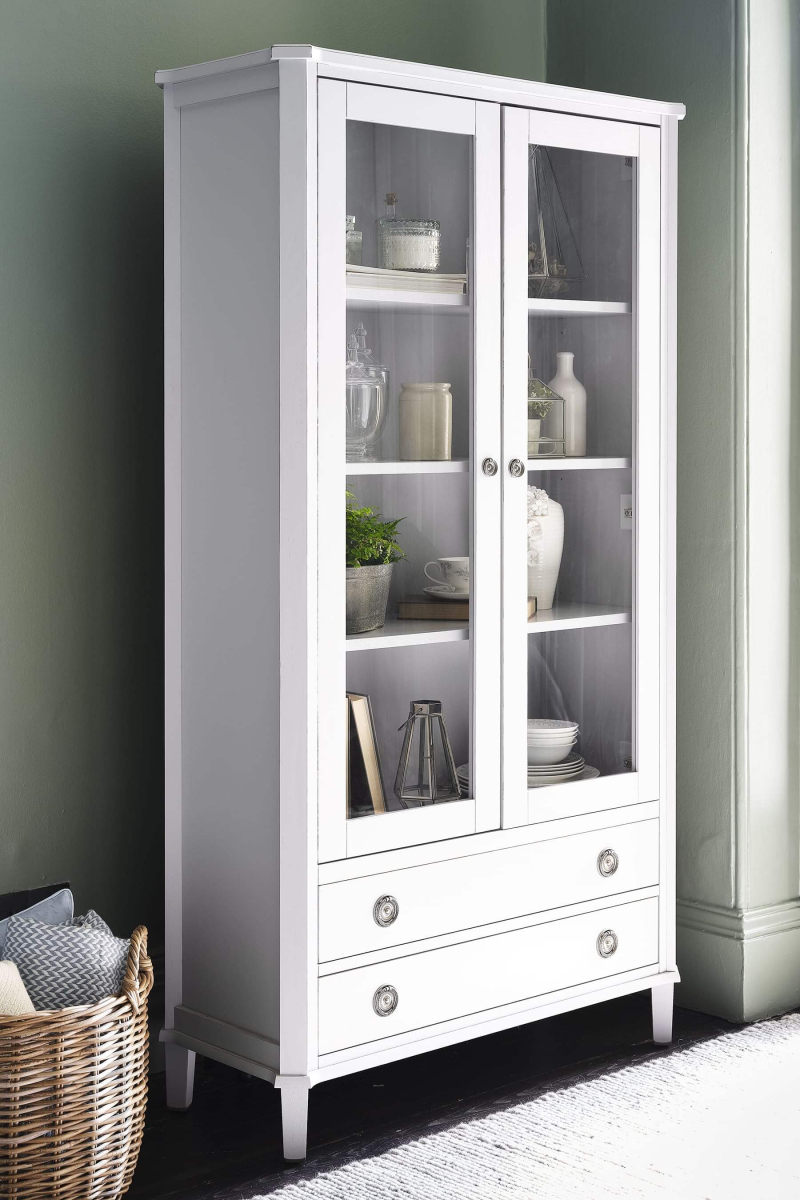 Henshaw 2 Door 2 Drawer Display Cabinet (Pale Steel) – Qualita Ltd