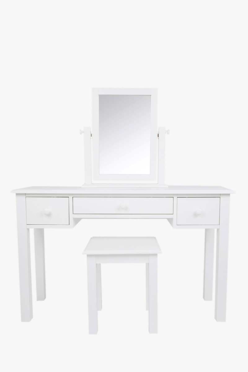 Ashwell 3 Drawer Dressing Table & Stool Set (Cotton White) – Qualita Ltd
