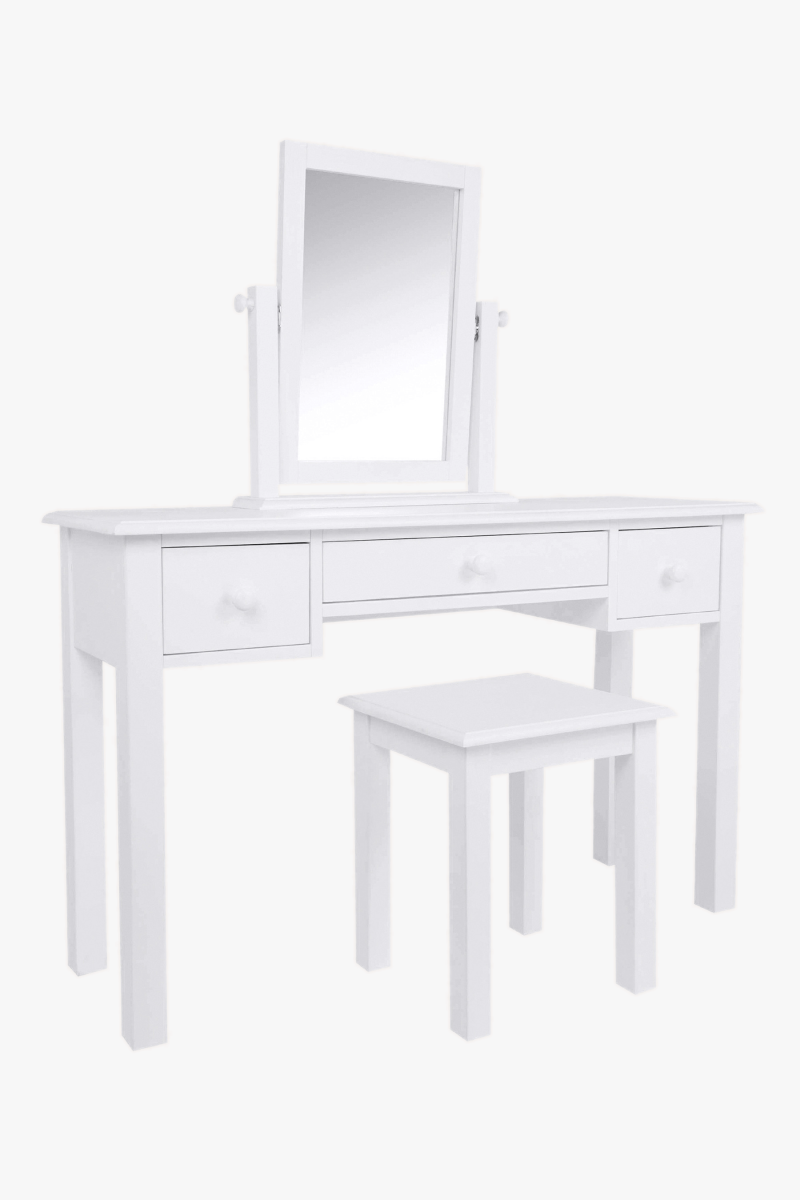 Ashwell 3 Drawer Dressing Table & Stool Set (Cotton White) – Qualita Ltd
