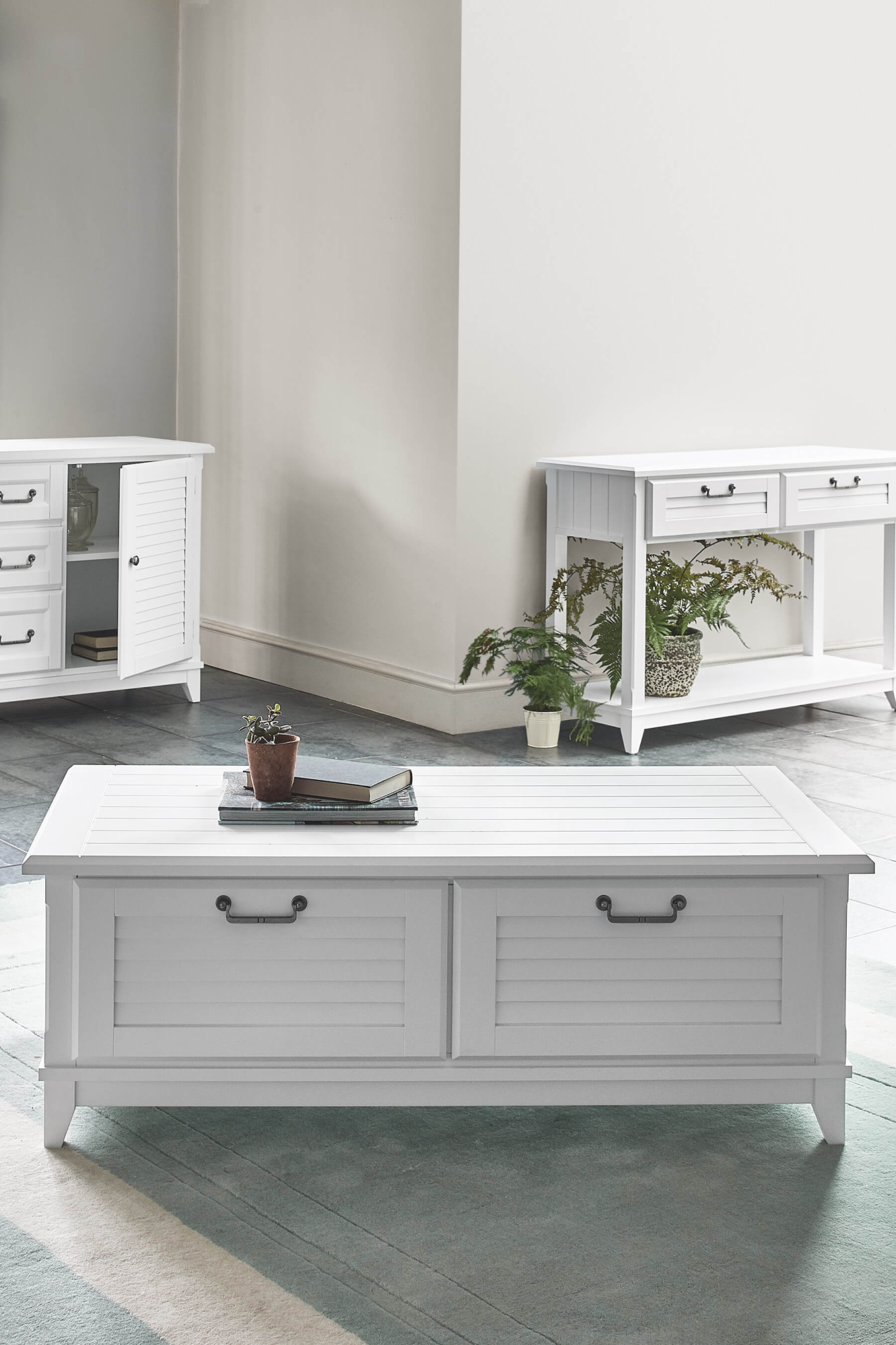 Devon 2 Drawer Coffee Table (White) – Qualita Ltd