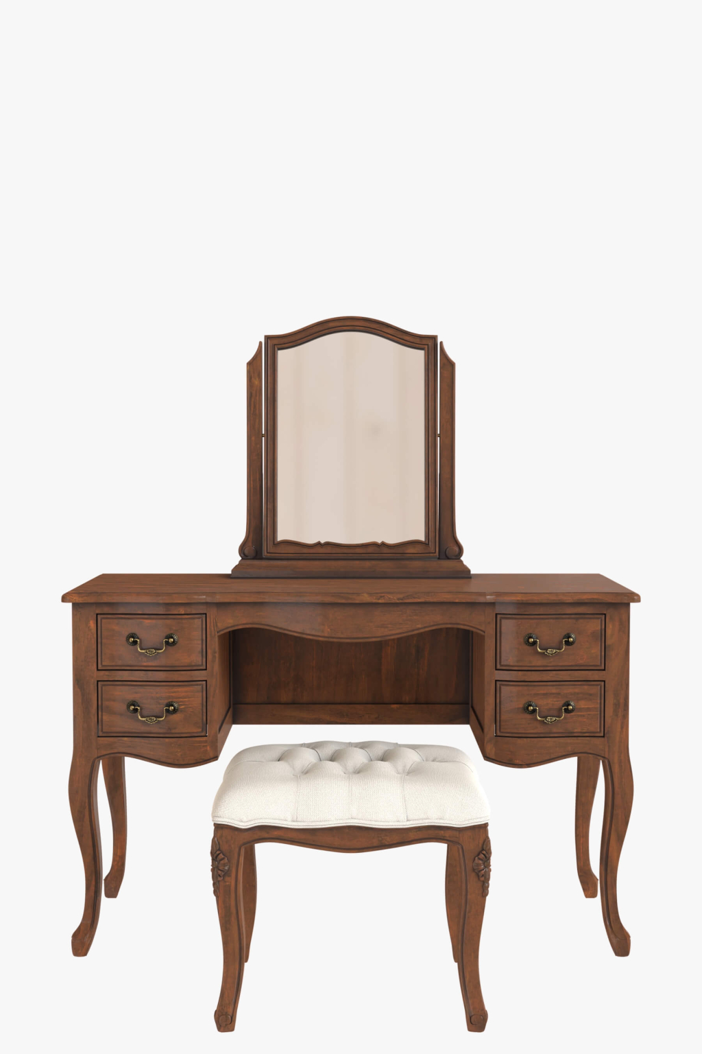 Montpellier Dressing Table & Stool Set (Walnut) – Qualita Ltd