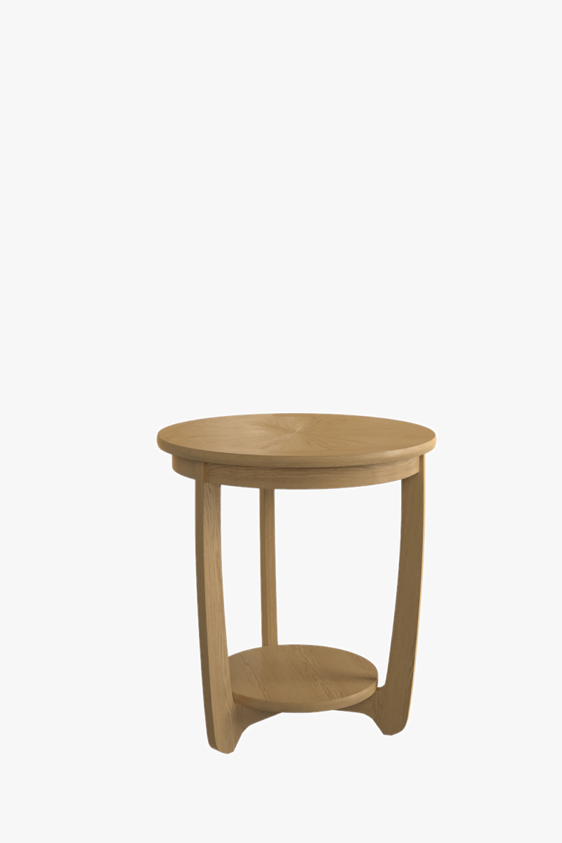 Shadows Sunburst Side Table (Oak) – Qualita Ltd