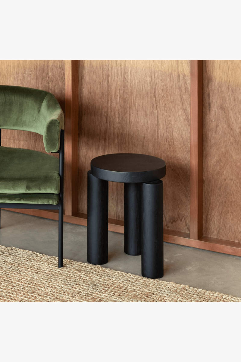 Offset Stool, Side Table (Oak) – Qualita Ltd