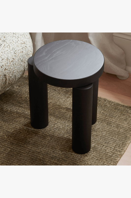 Offset Stool, Side Table (Oak) – Qualita Ltd