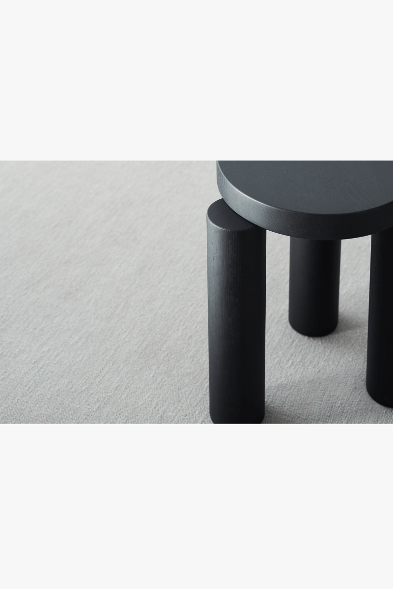 Offset Stool, Side Table (Oak) – Qualita Ltd