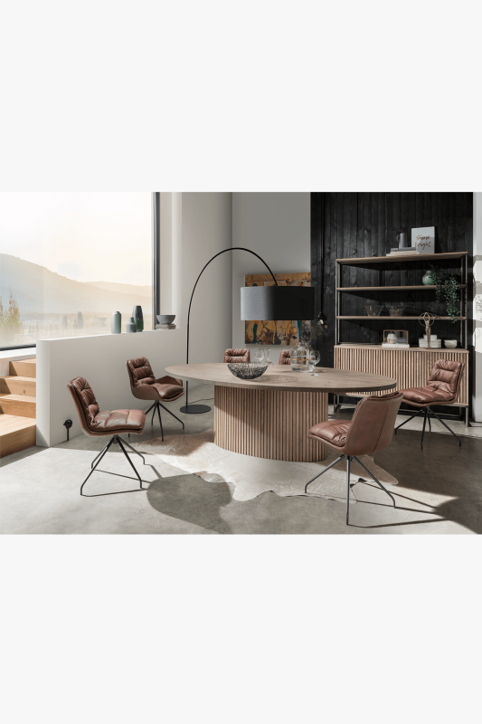 Timo Oval Dining Table with Slatted Base – Qualita Ltd