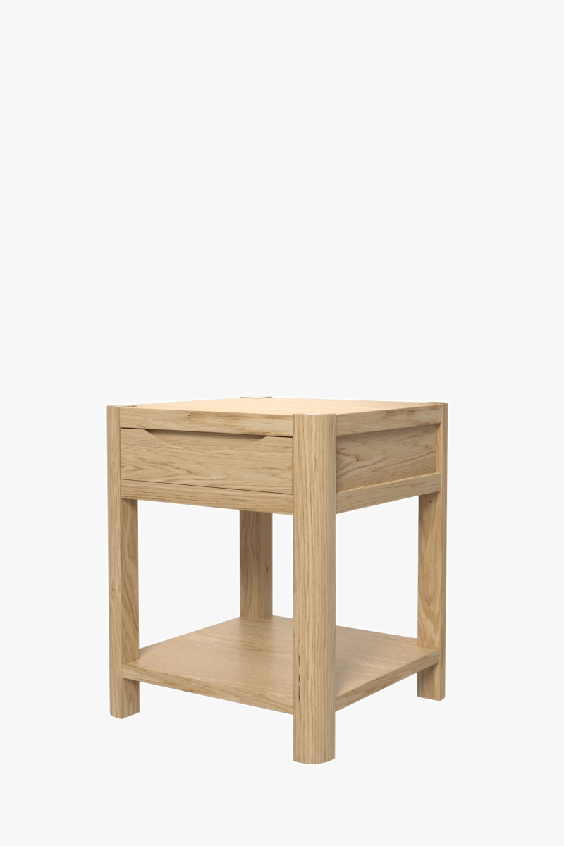 Stockholm 1 Drawer Side Table (Oak) – Qualita Ltd