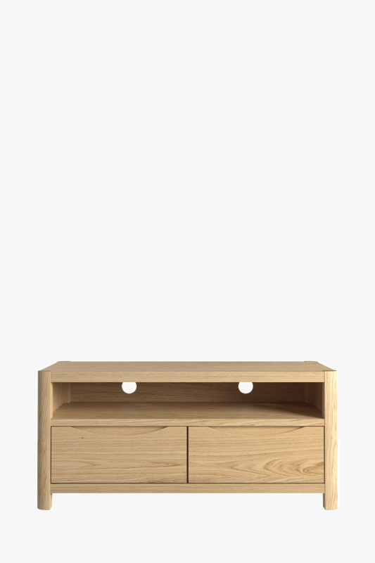 Stockholm 2 Drawer TV Unit (Oak) – Qualita Ltd