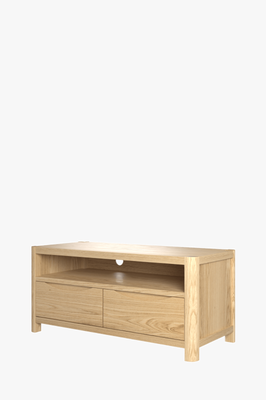 Stockholm 2 Drawer TV Unit (Oak) – Qualita Ltd