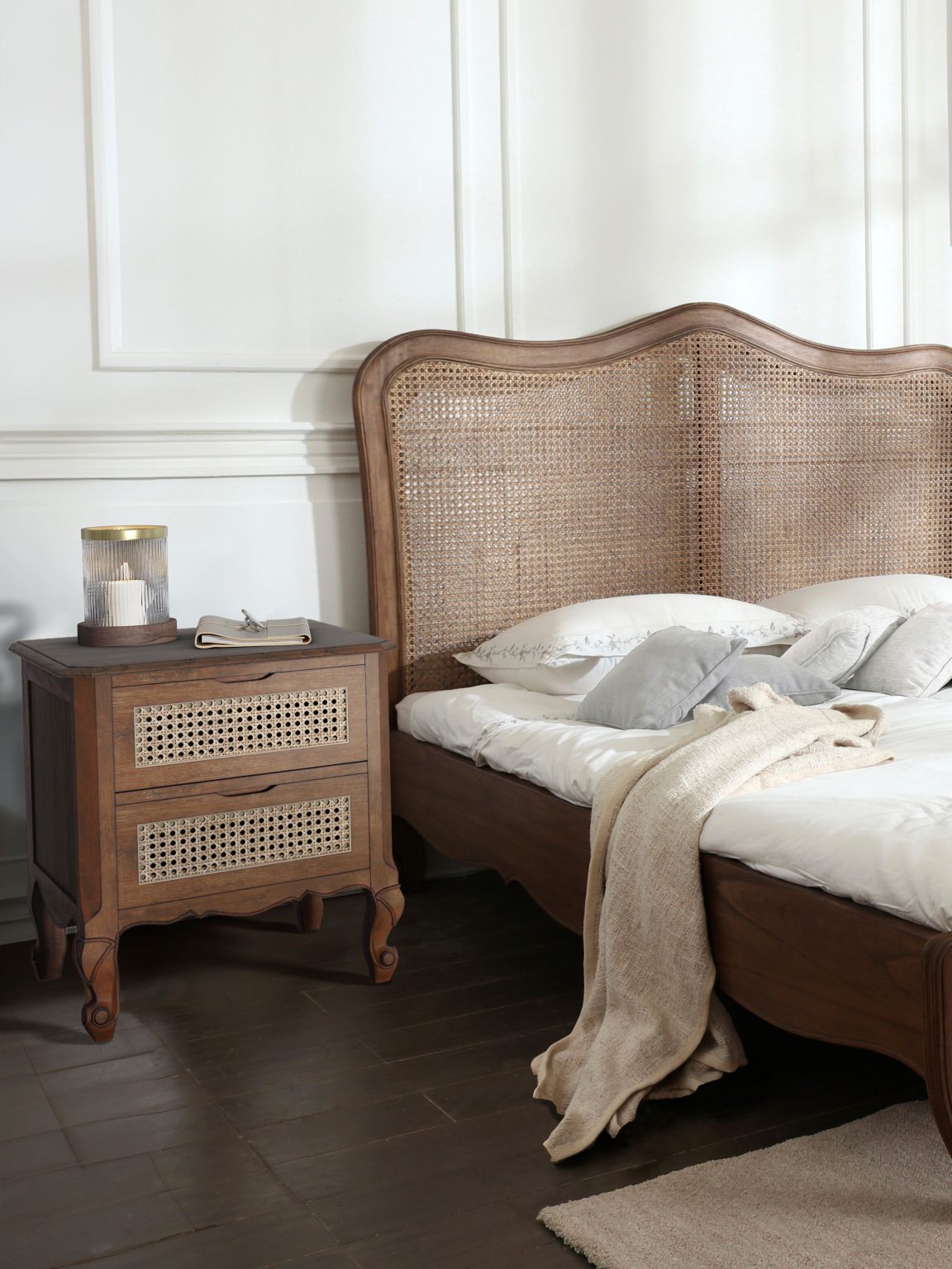 Montpellier 2 Drawer Bedside Chest (Walnut) – Qualita Ltd