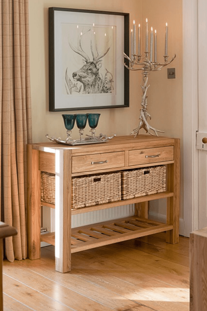 Goliath Double Basket Console Table – Qualita Ltd