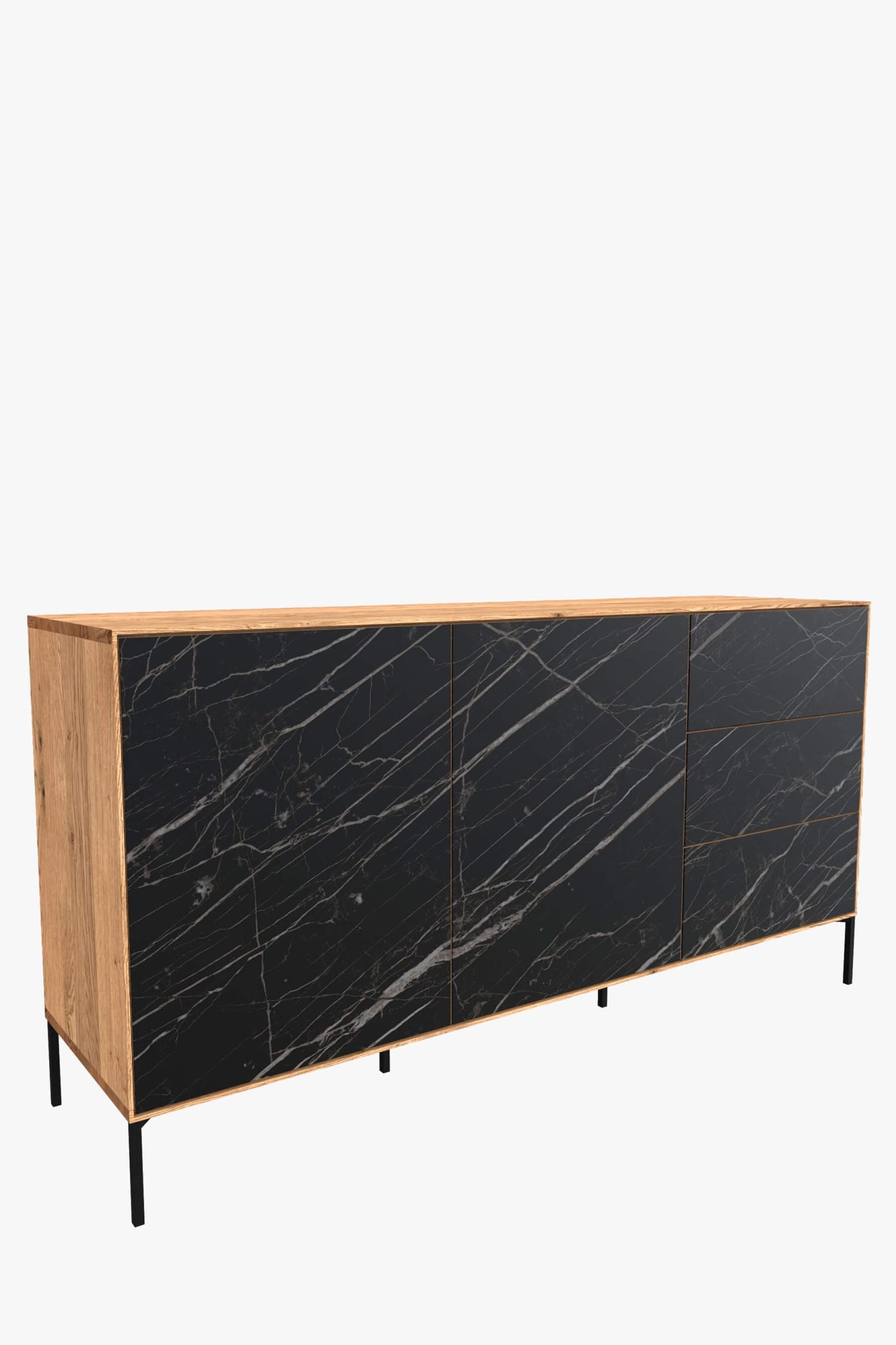 Helga 2 Door 3 Drawer Sideboard (Stone) – Qualita Ltd